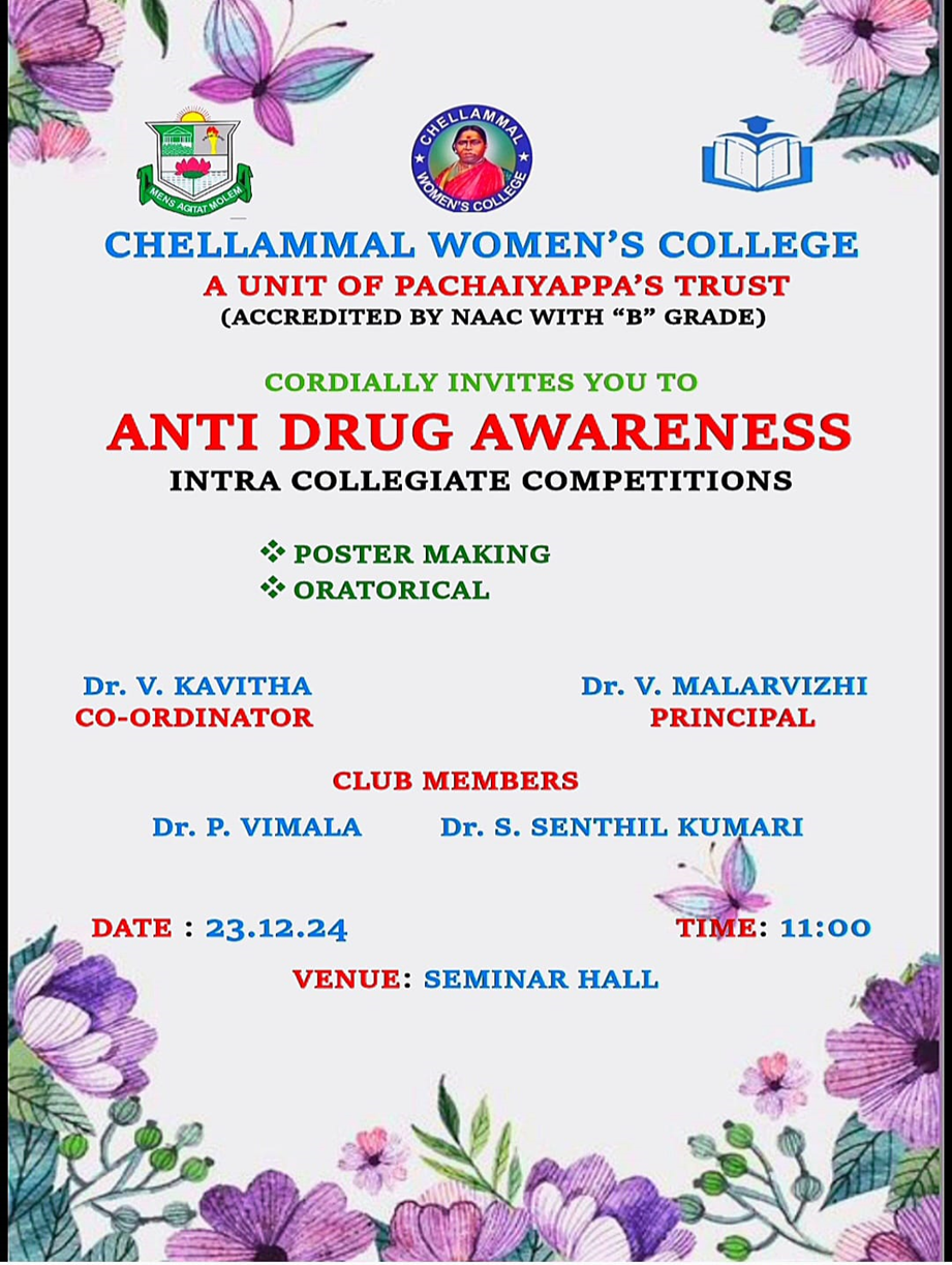 Anti-Drug Club 2024 – Chellammal Women's College